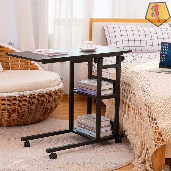 GN109 Home Office Desk Sofa Side Computer Table With Wheels, Adjustable ...