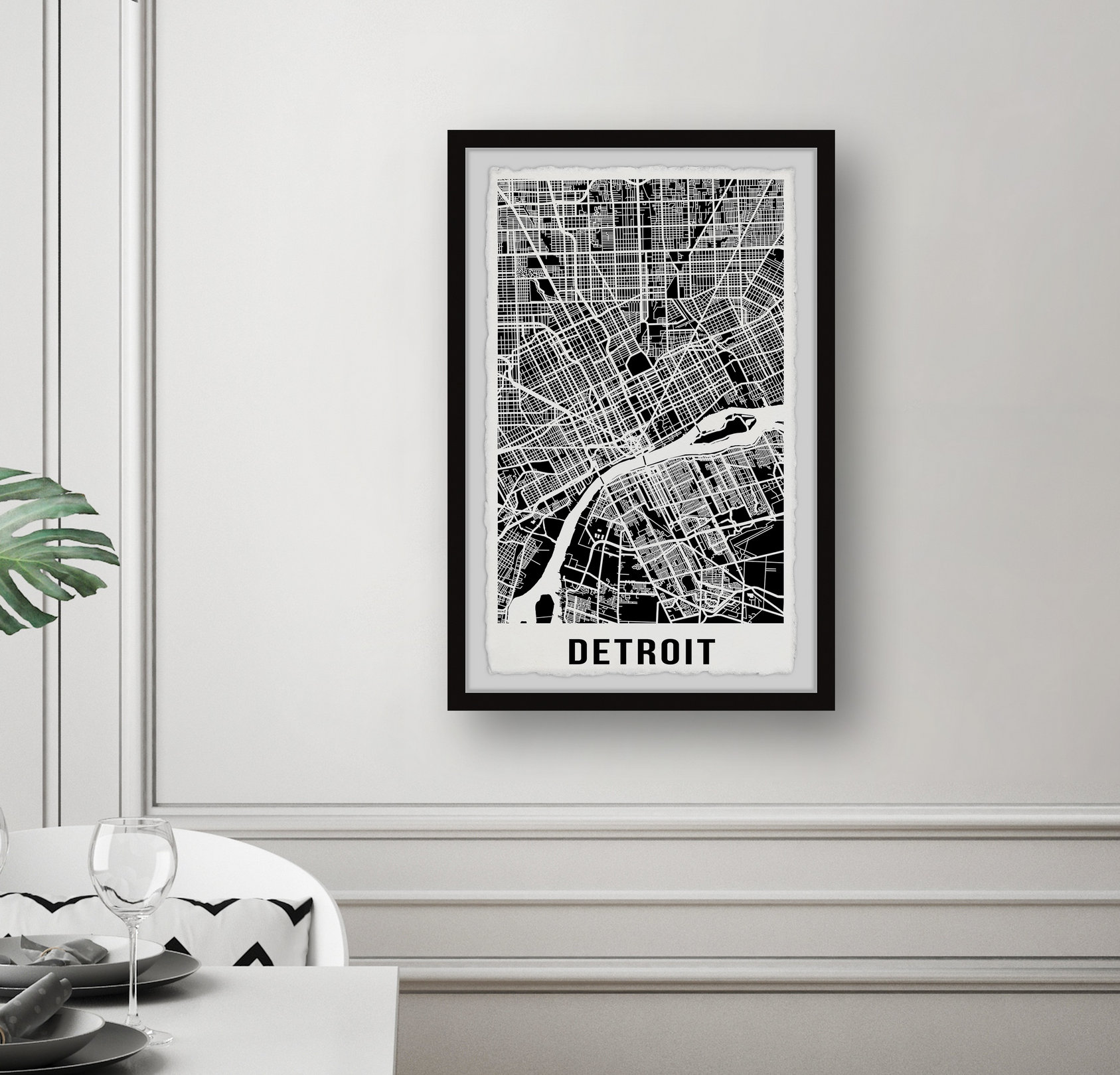 Trinx Detroit Street Map by - Picture Frame Graphic Art | Wayfair