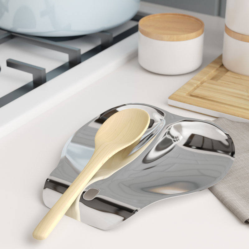 Rebrilliant Stainless Steel Double Spoon Rest & Reviews | Wayfair