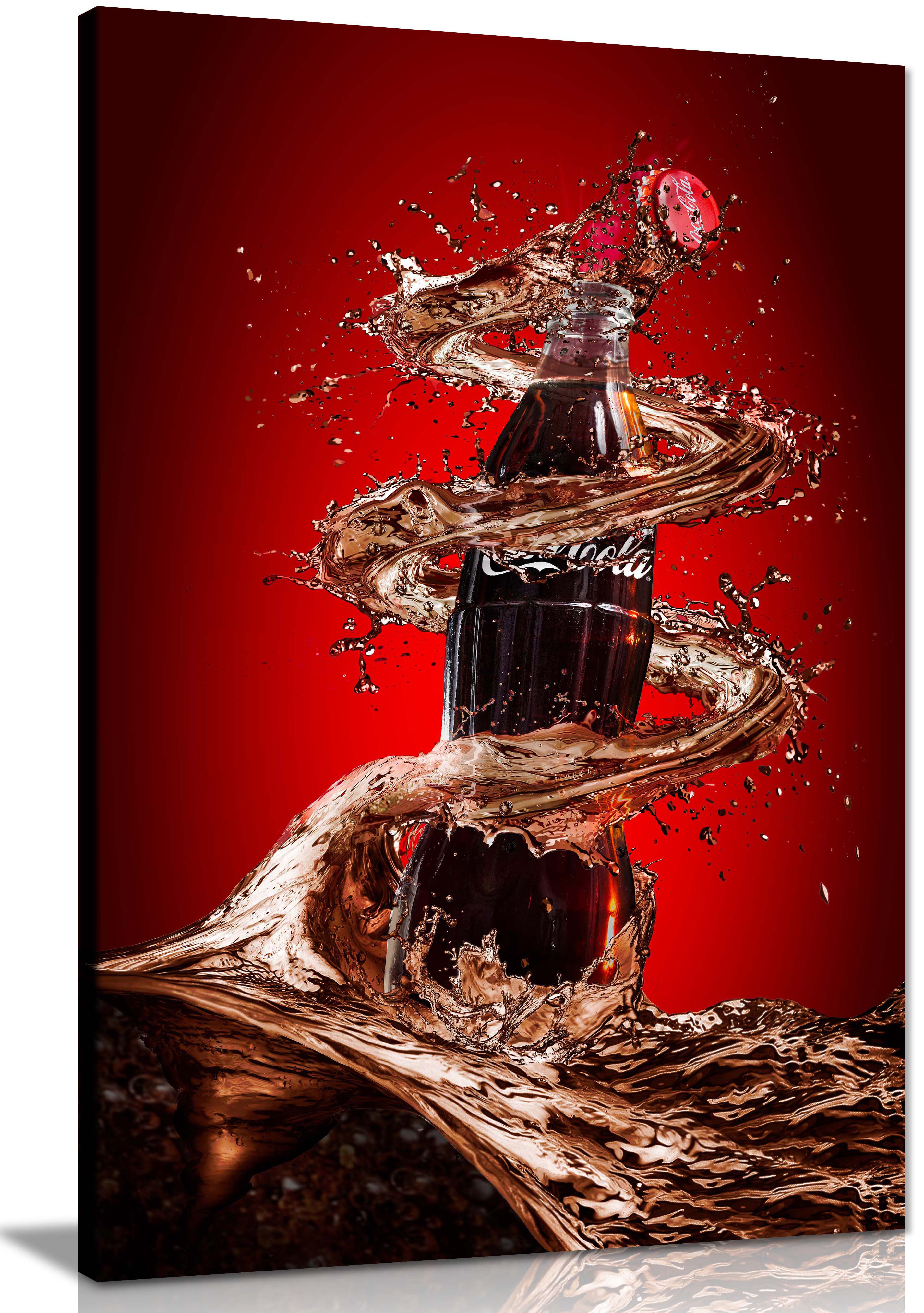 Panther Print Coca Cola Splash Drink Artistic - Wrapped Canvas ...