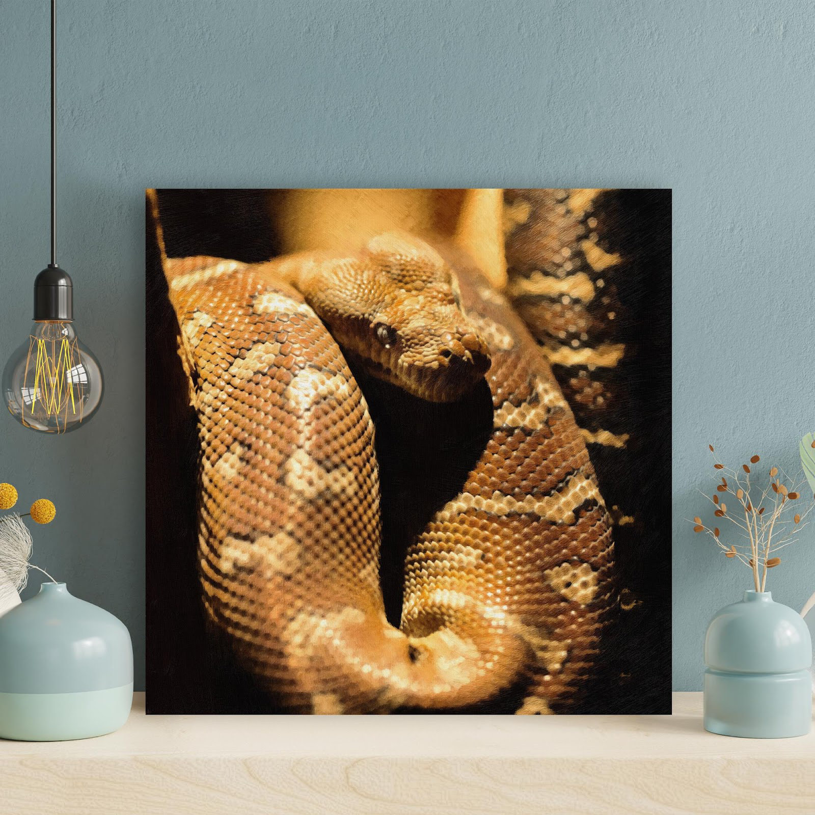Latitude Run® Brown Python - Wrapped Canvas Painting | Wayfair