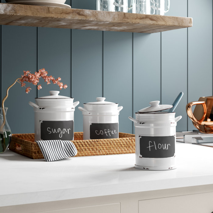 Gracie Oaks 3 Piece Kitchen Canister Set & Reviews | Wayfair