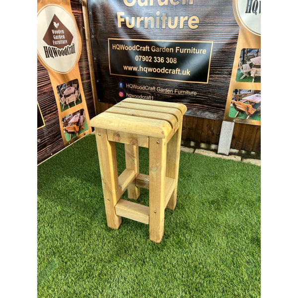 HQ WoodCraft Hand Made Chunky Wood Bar Stool | Wayfair.co.uk