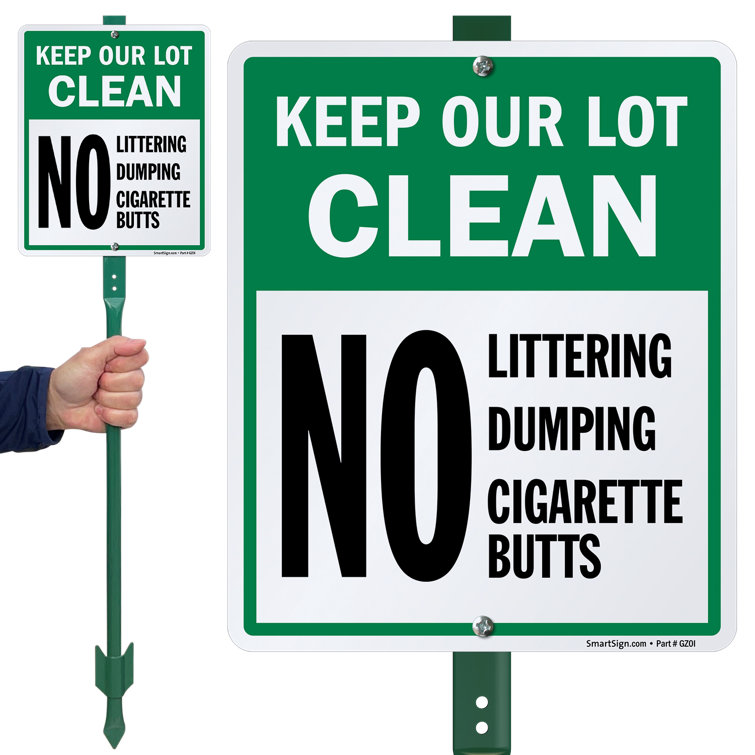 SmartSign Keep Our Lot Clean - No Littering, Dumping, Cigarette Butts ...