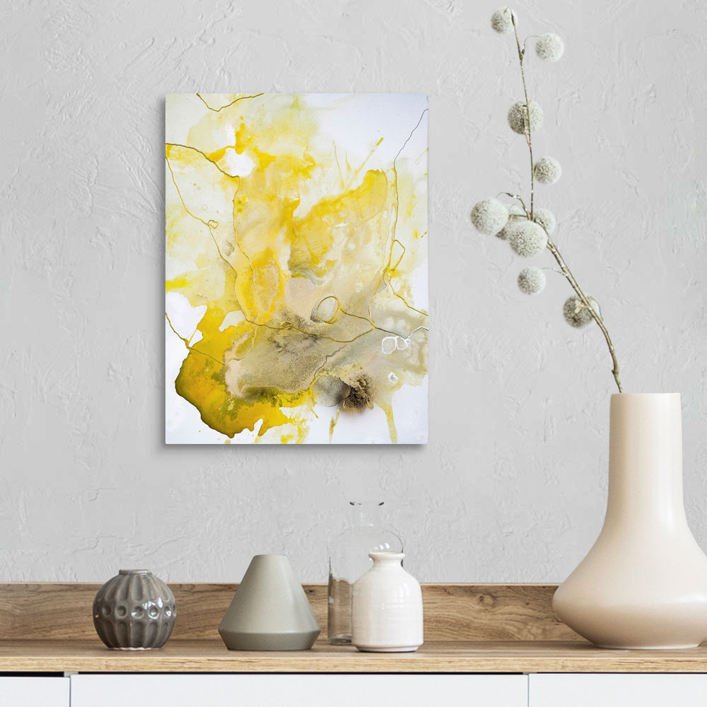 Mercer41 Yellow Line - Painting on Canvas & Reviews | Wayfair