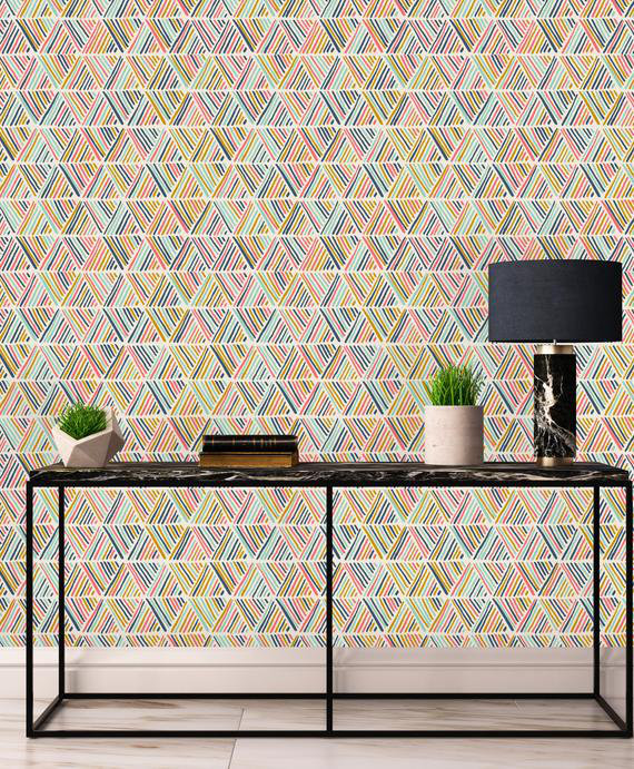 Ebern Designs Westford Peel & Stick Geometric Wallpaper | Wayfair