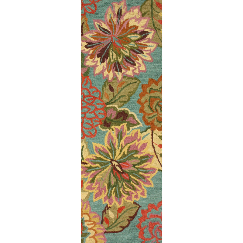 Winston Porter Vislobokov Floral Handmade Tufted Wool Red/Beige ...