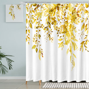 Wayfair | Yellow & Gold Shower Curtains & Shower Liners You'll Love in 2022