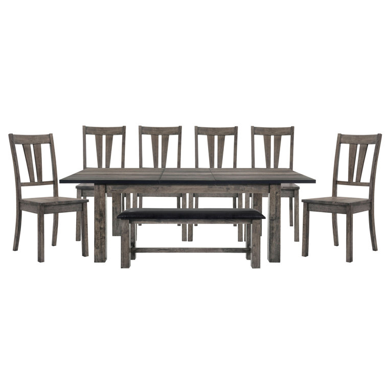 Loon Peak® Okamoto Extendable Solid Oak Dining Set & Reviews | Wayfair