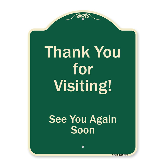 Signmission Designer Series Sign - Thank You For Visiting, See You ...