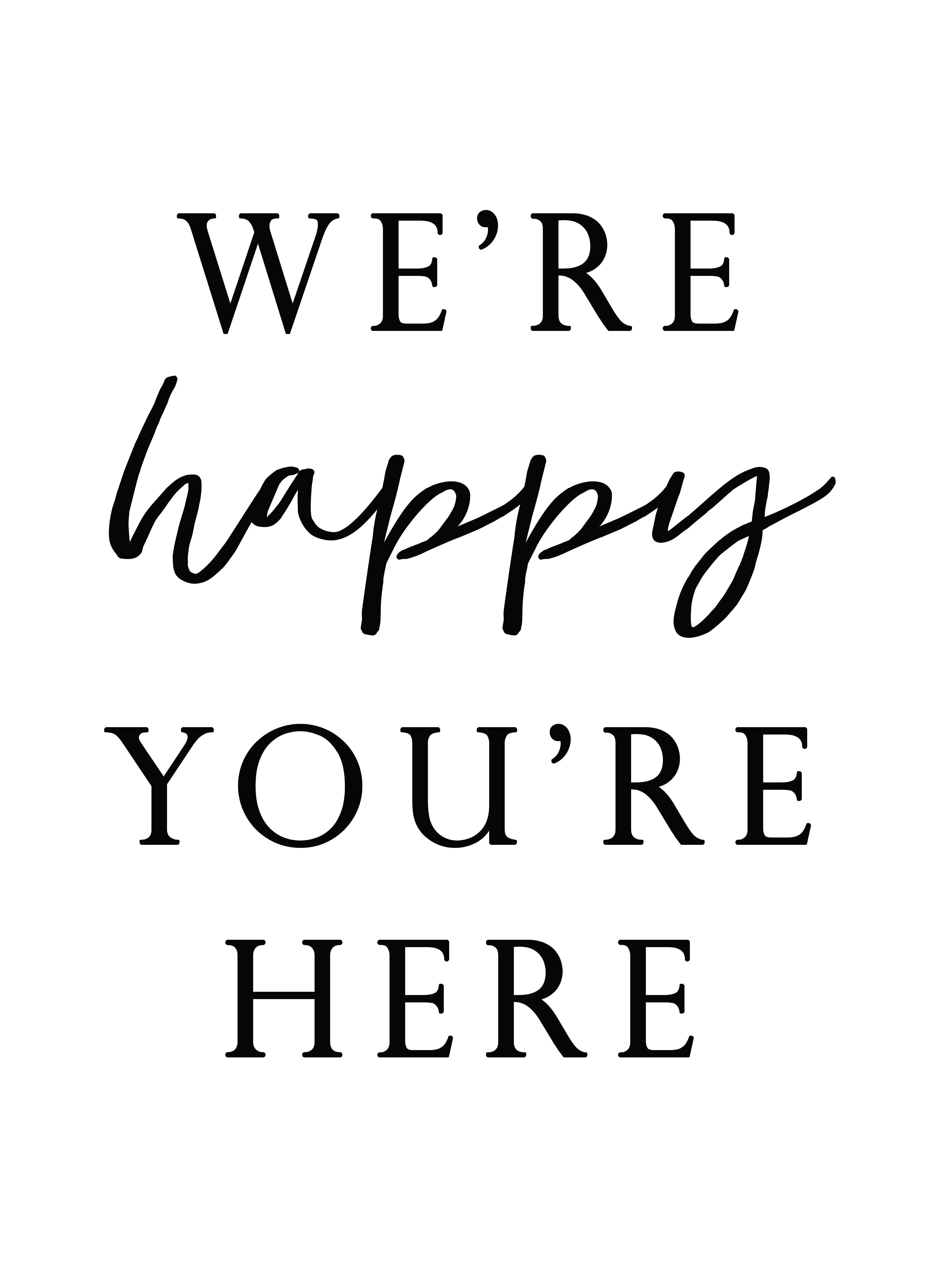 Trinx Happy You're Here - Wrapped Canvas Print | Wayfair