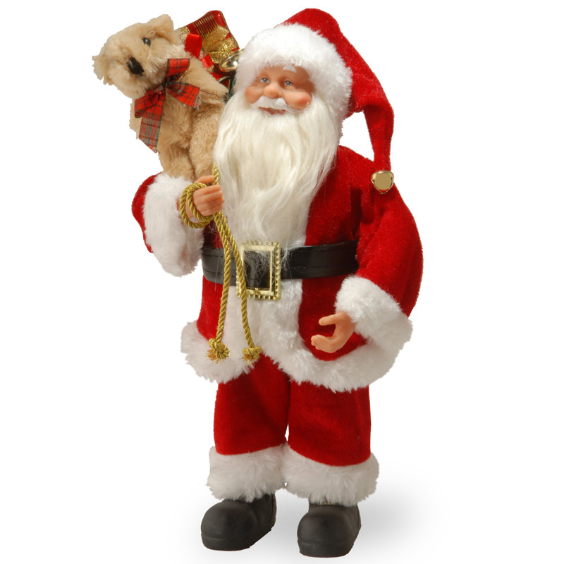 The Holiday Aisle® Handcrafted Standing Santa Christmas Decoration ...