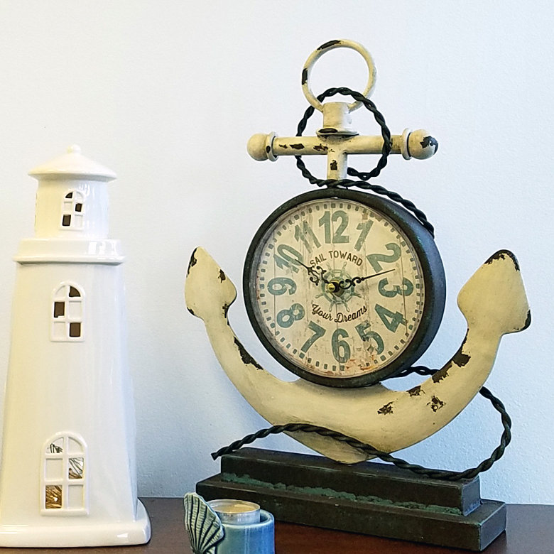 Breakwater Bay Metal Anchor Tabletop Clock & Reviews | Wayfair