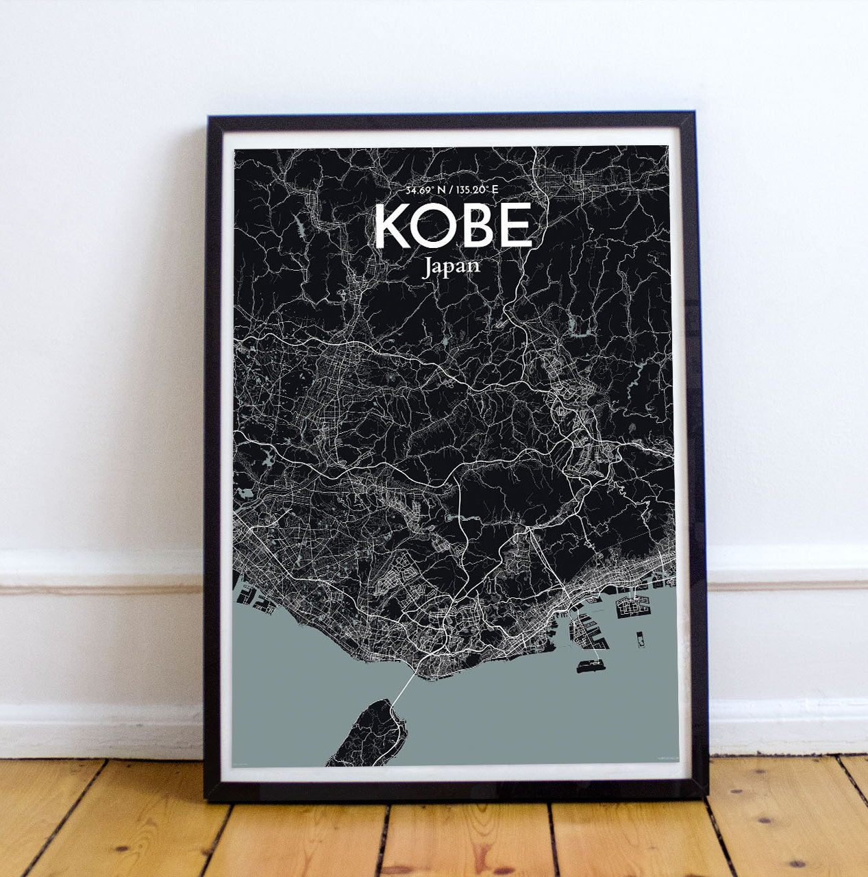 Wrought Studio Kobe City Map - Unframed Graphic Art | Wayfair