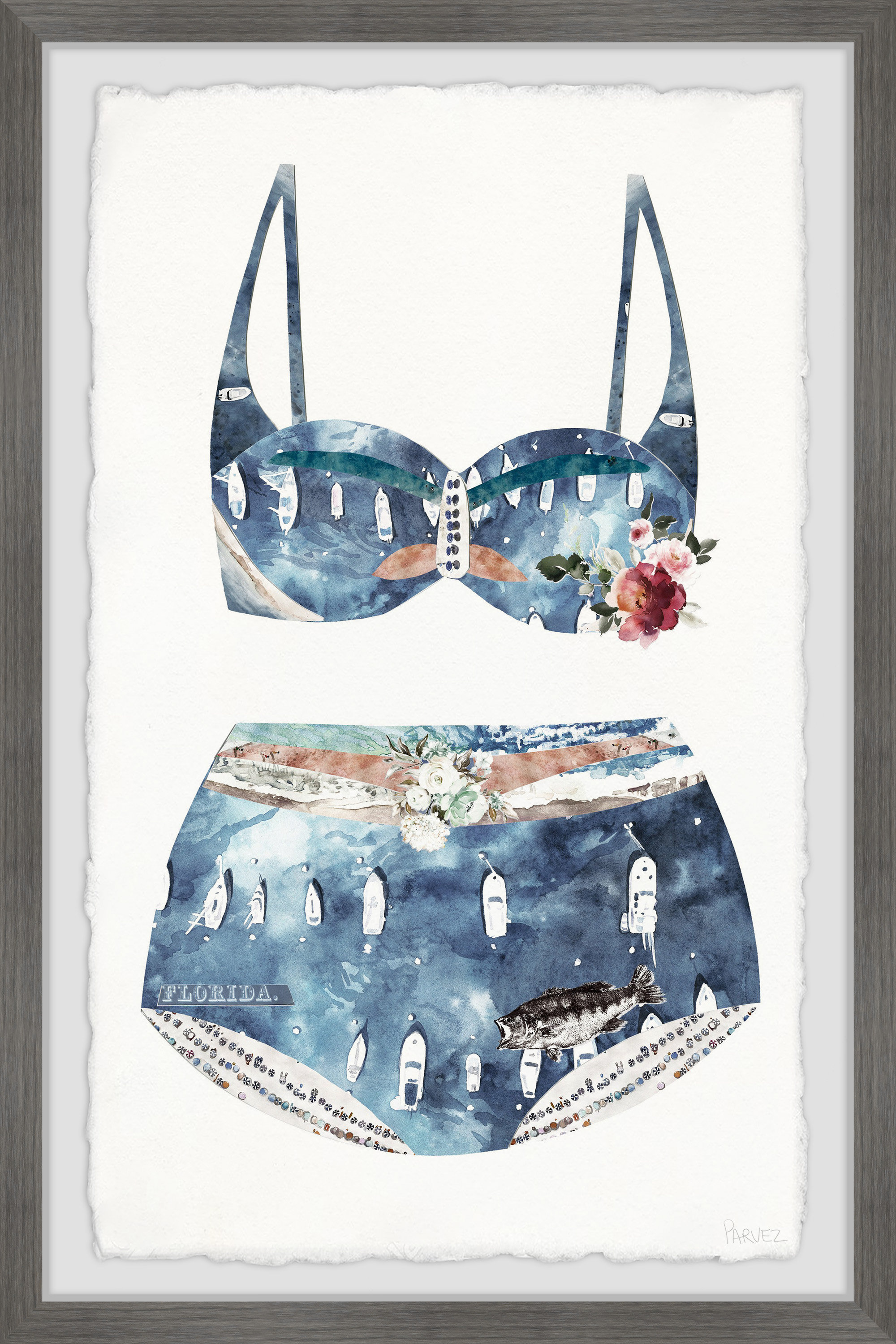 Breakwater Bay Coastal Swimsuit - Picture Frame Graphic Art | Wayfair