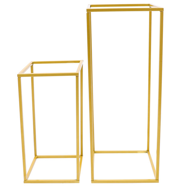 Mercer41 Cindel 4Pcs Gold Flower Floor Stand Metal Column Flower Stand ...