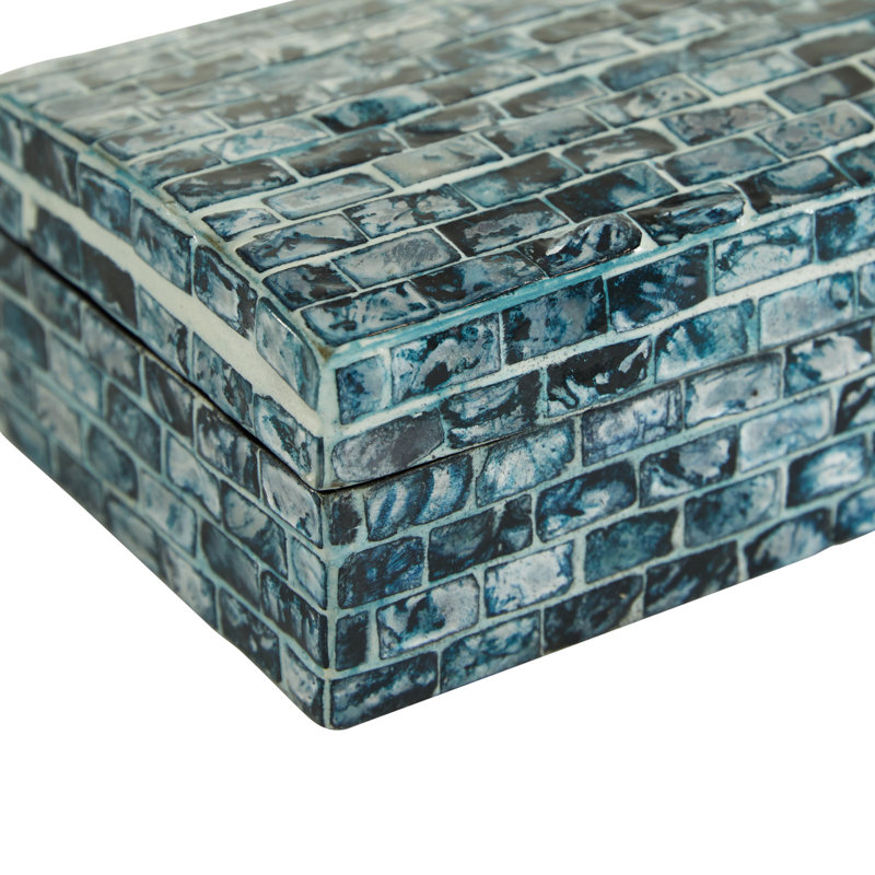 Dovecove Shell Mosaic Patterned Wood 2 Piece Decorative Box Set ...