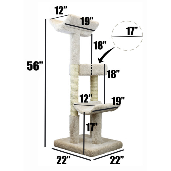 Prestige Cat Trees 56" Double Scratching Post Cat Condo & Reviews | Wayfair