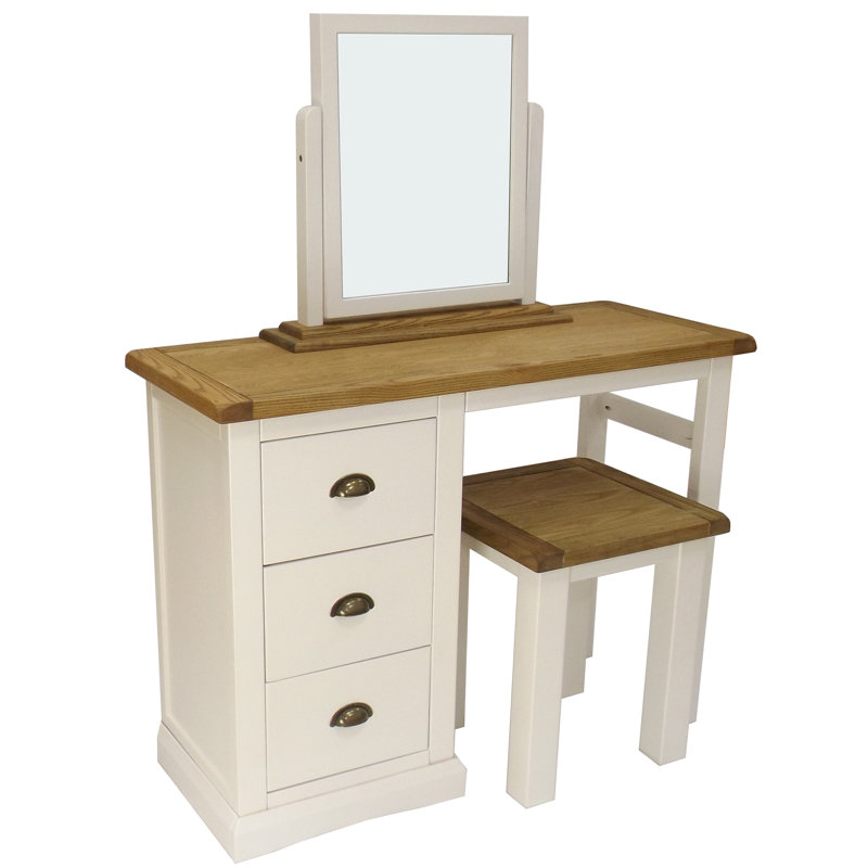 August Grove Minto Dressing Table Set with Mirror | Wayfair.co.uk