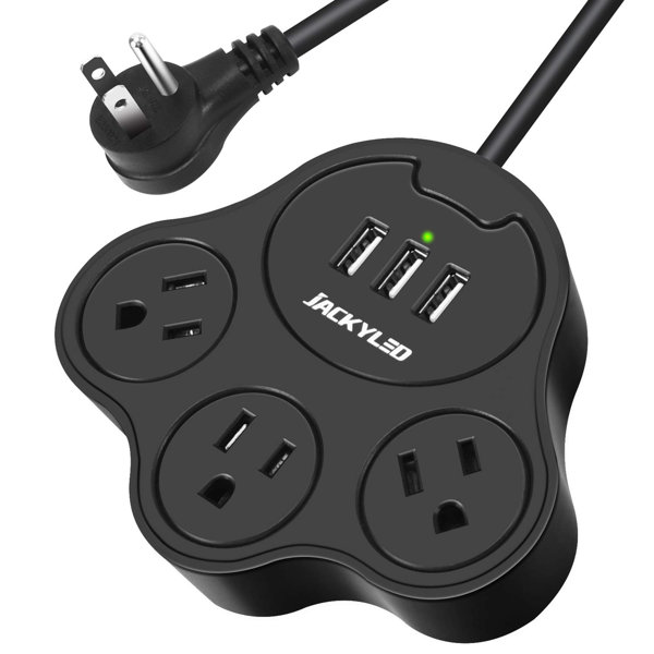 BOBe-commerce Cute Portable Charger With 3 USB Ports And 3 Outlet, 5FT ...