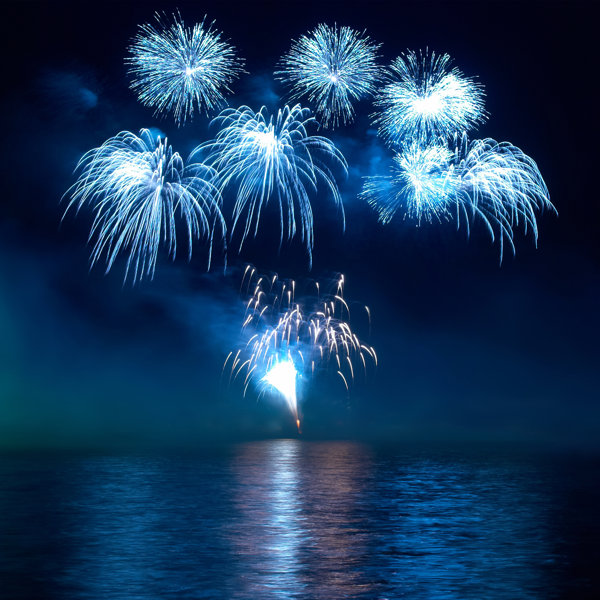 Highland Dunes Colorful Fireworks - Wrapped Canvas Print | Wayfair