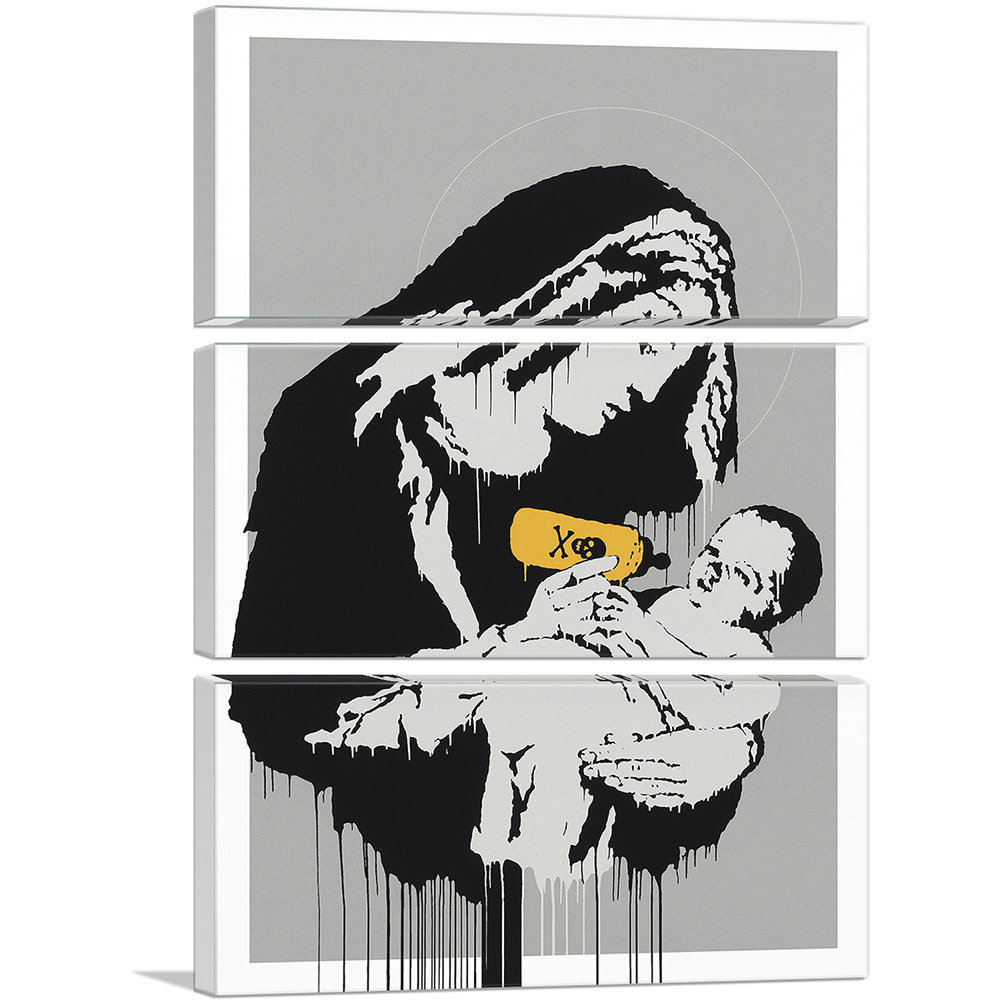 ARTCANVAS Toxic Mary by Banksy - 3 Piece Wrapped Canvas Painting | Wayfair