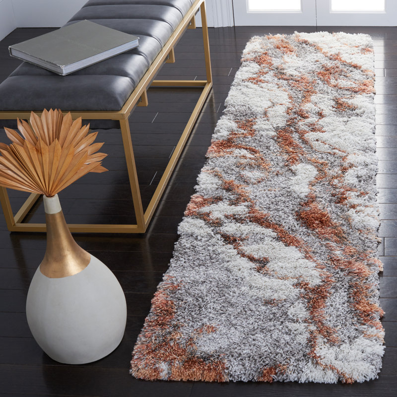 Wade Logan® Wojtowicz Abstract Gray/Rust Area Rug & Reviews | Wayfair