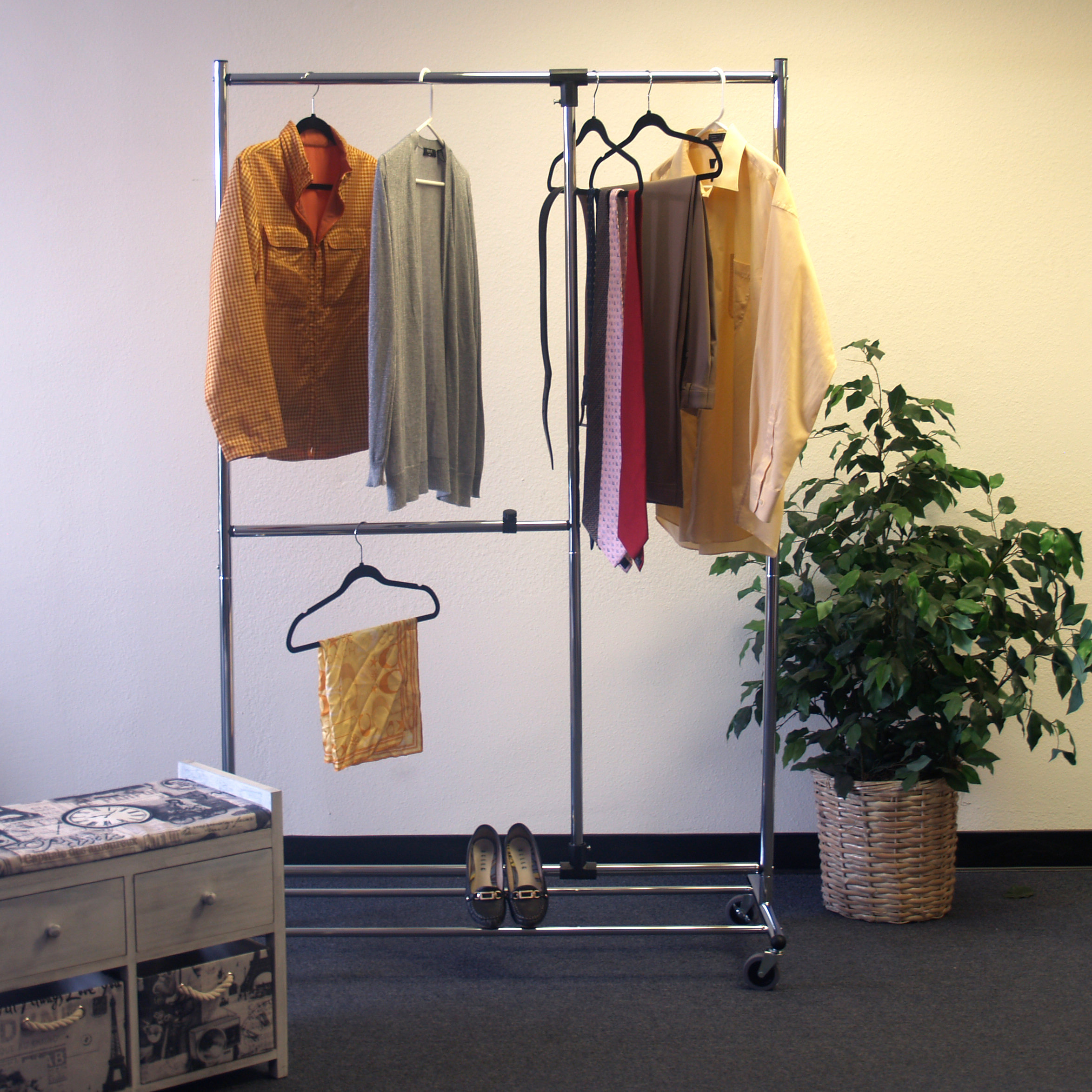 Rebrilliant 46'' Rolling Clothes Rack & Reviews | Wayfair