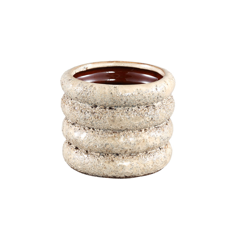 Brambly Cottage Neda Cream Glazed Ceramic Pot | Wayfair.co.uk