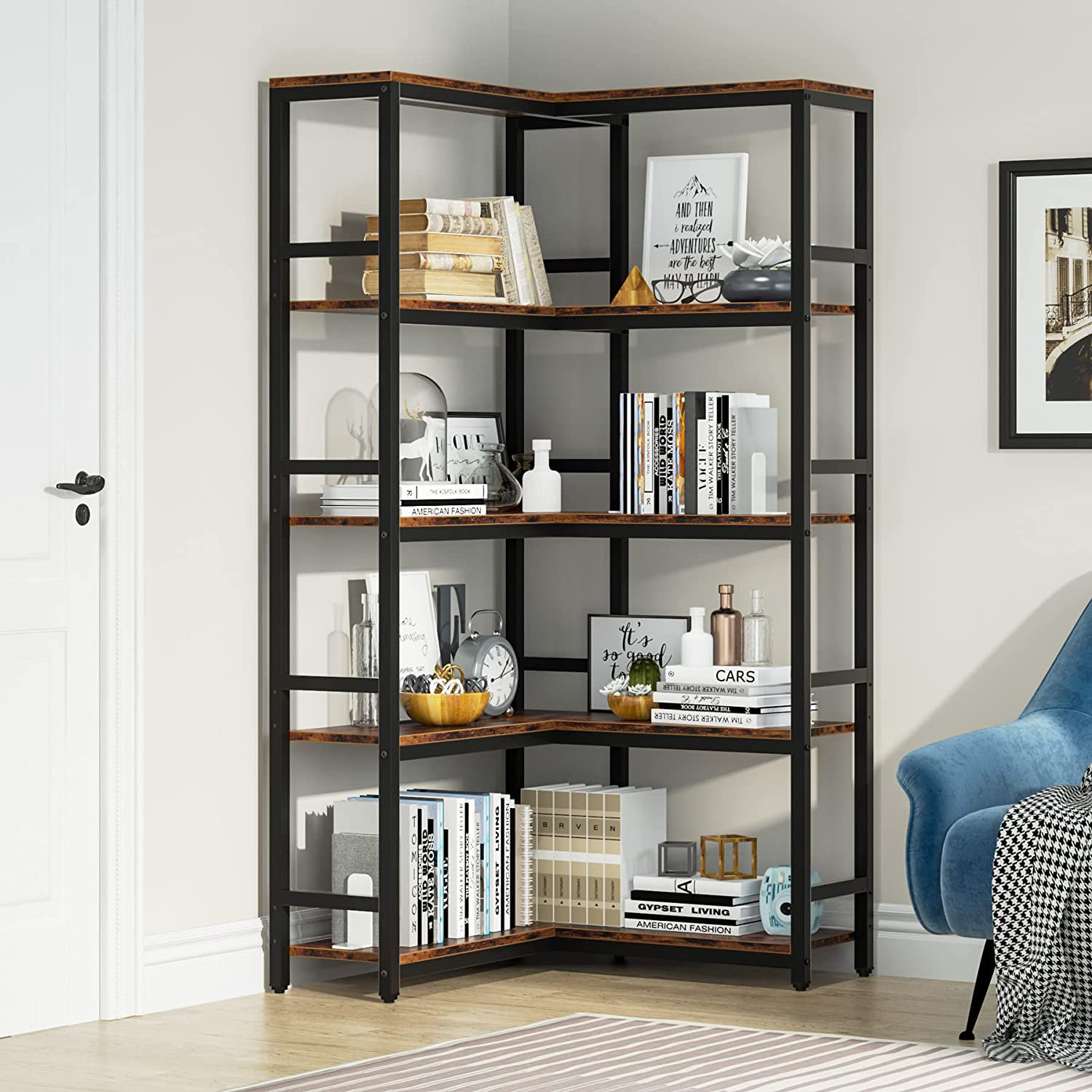 17 Stories Mallet 70.87'' H x 35.43'' W Metal Etagere Bookcase | Wayfair
