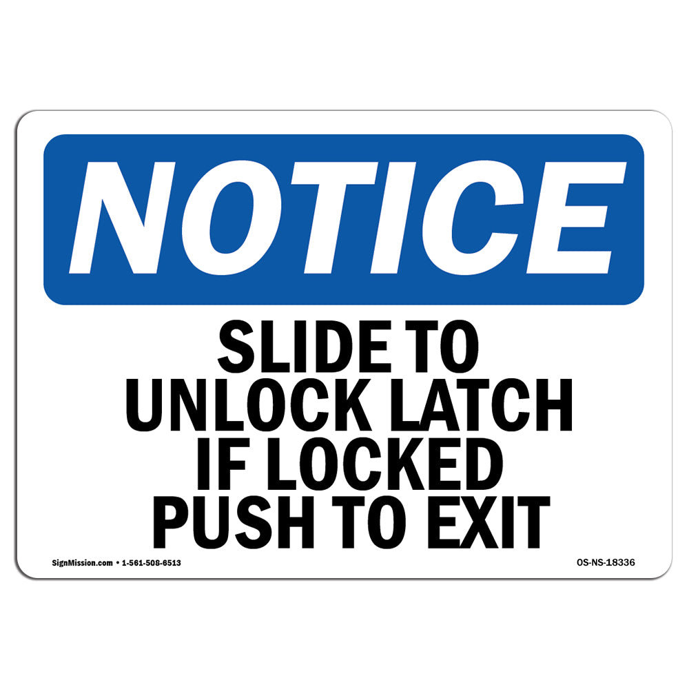 SignMission Notice - Slide To Unlock Latch Sign | Wayfair
