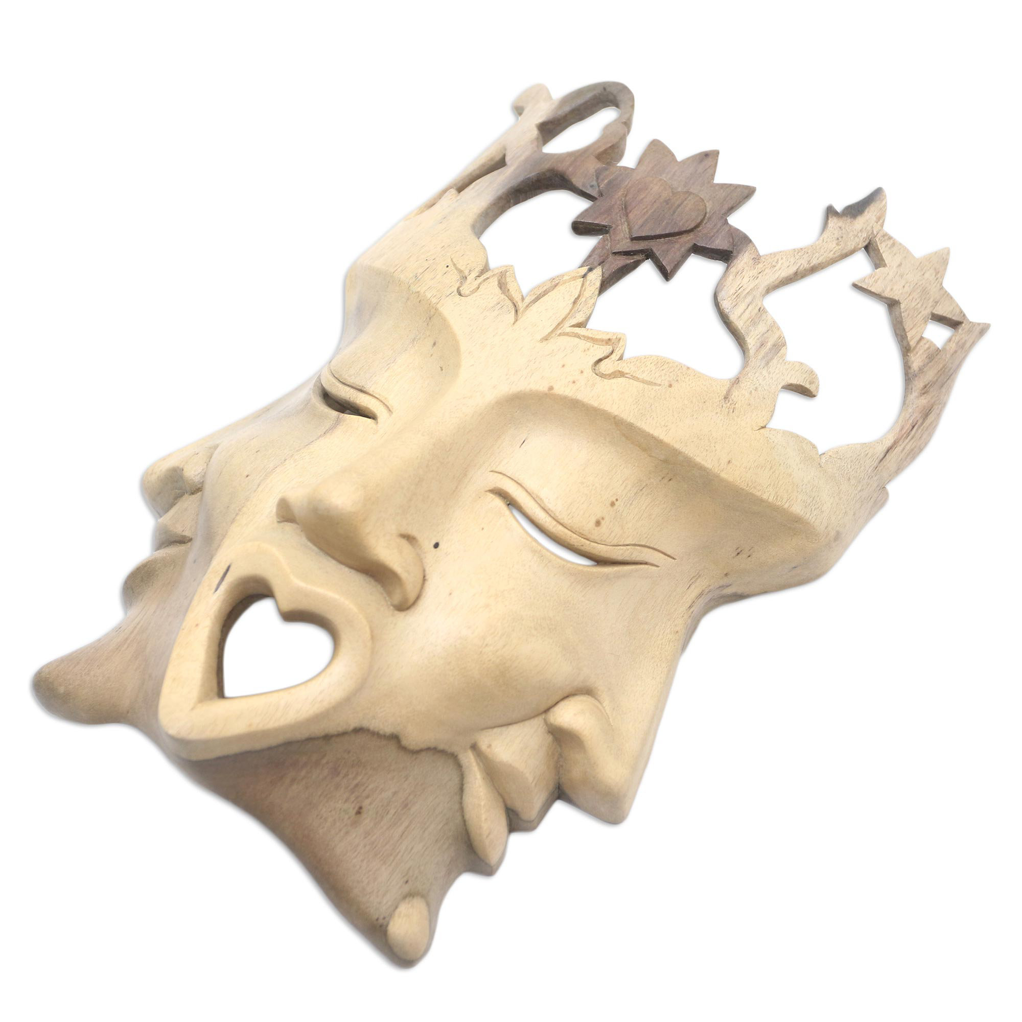 Bungalow Rose Brahman Wood Mask Wall Décor | Wayfair