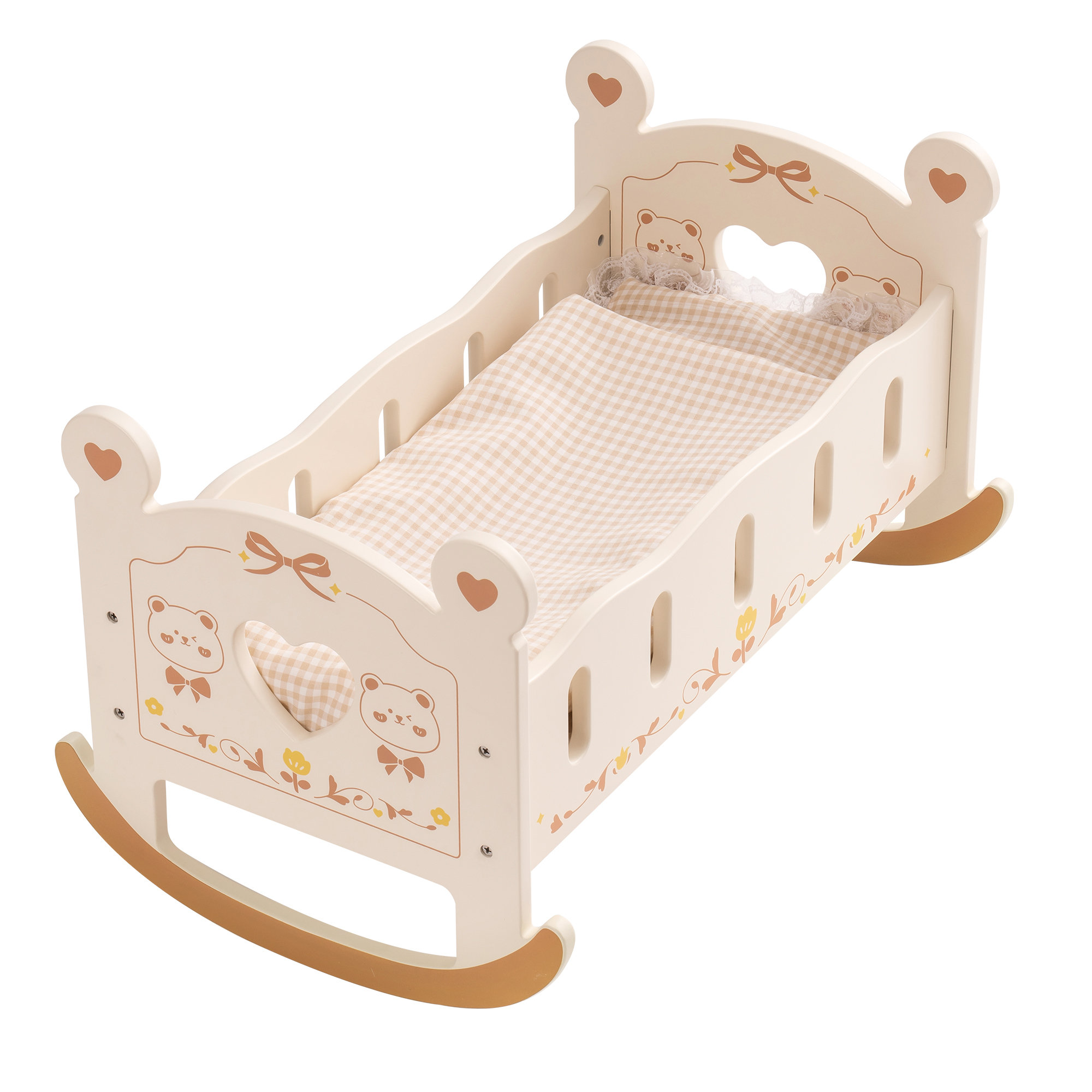 ROBUD Baby Crib Cradle with Bedding Doll Furniture & Accessories | Wayfair