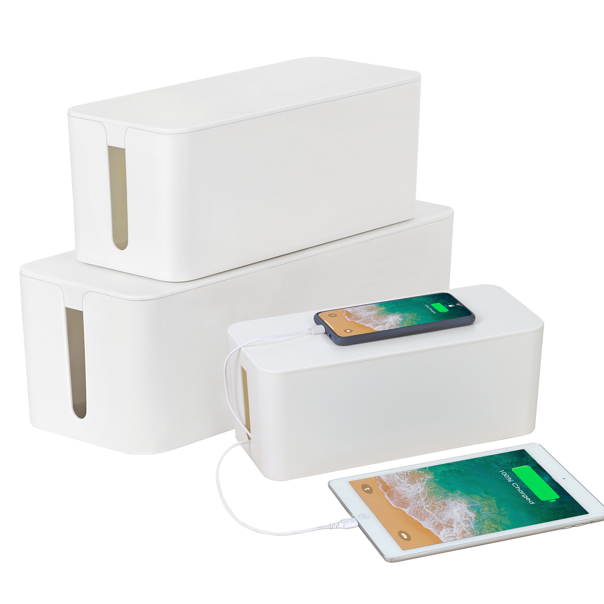 CELLPAK Boxes Cord Organizer for Desk TV Computer | Wayfair