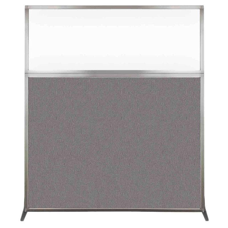 Versare 6' Tall Hush Screen Portable Partition - Clear Fluted Window ...