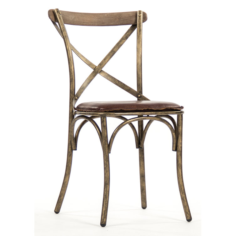 Zentique Cross Back Side Chair in Gold | Wayfair