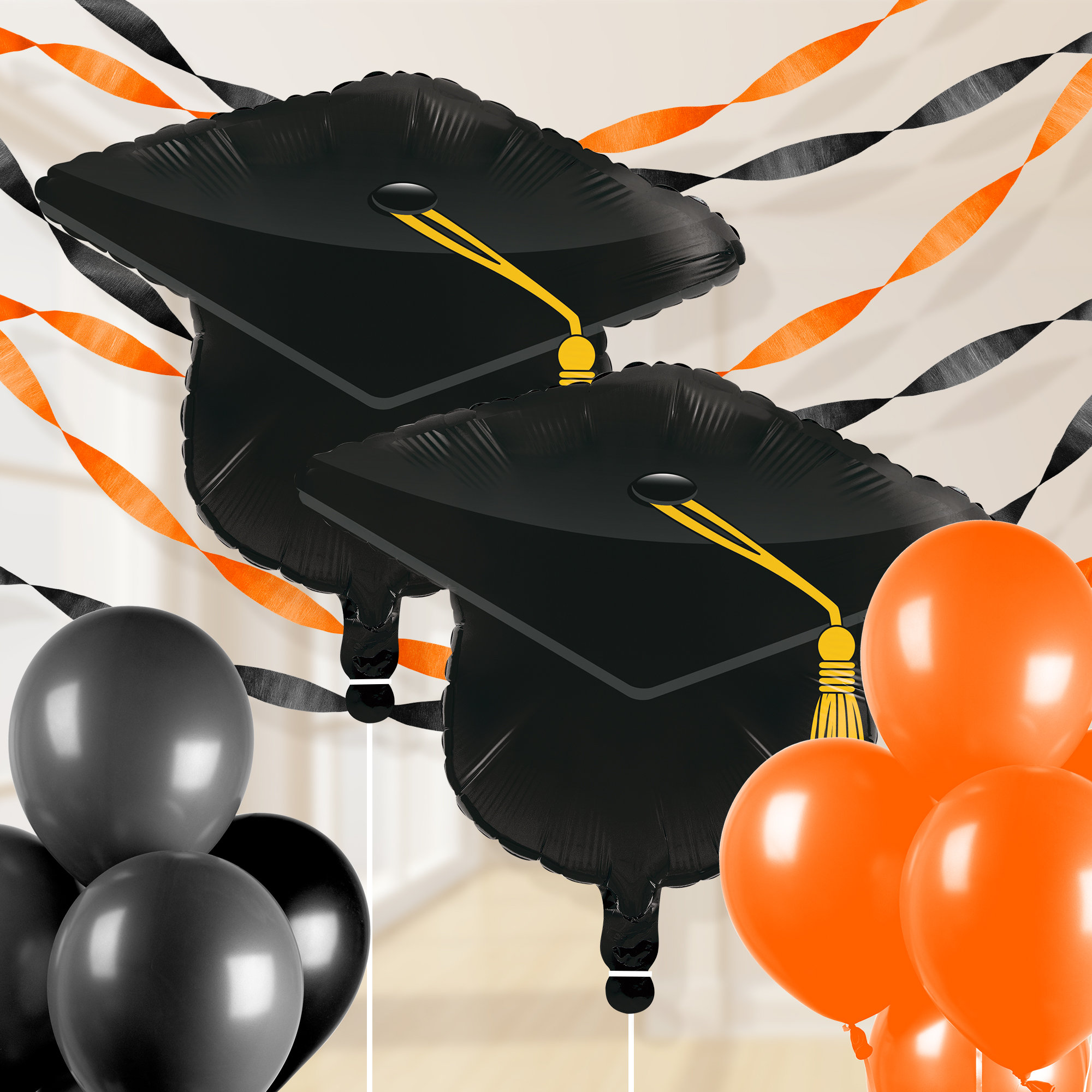 Creative Converting Orange Graduation Balloon Decorations Kit | Wayfair