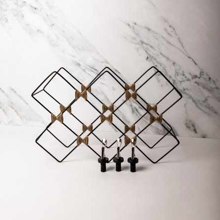 BarCraft Barcraft 8-Bottle Metal Wine Rack And Bottle Stopper/Opener ...