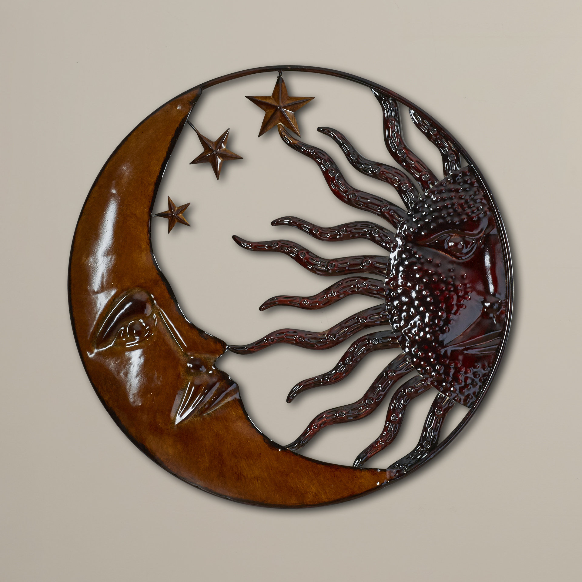 Bungalow Rose Rustic Antique Sun Moon Wall Décor & Reviews | Wayfair