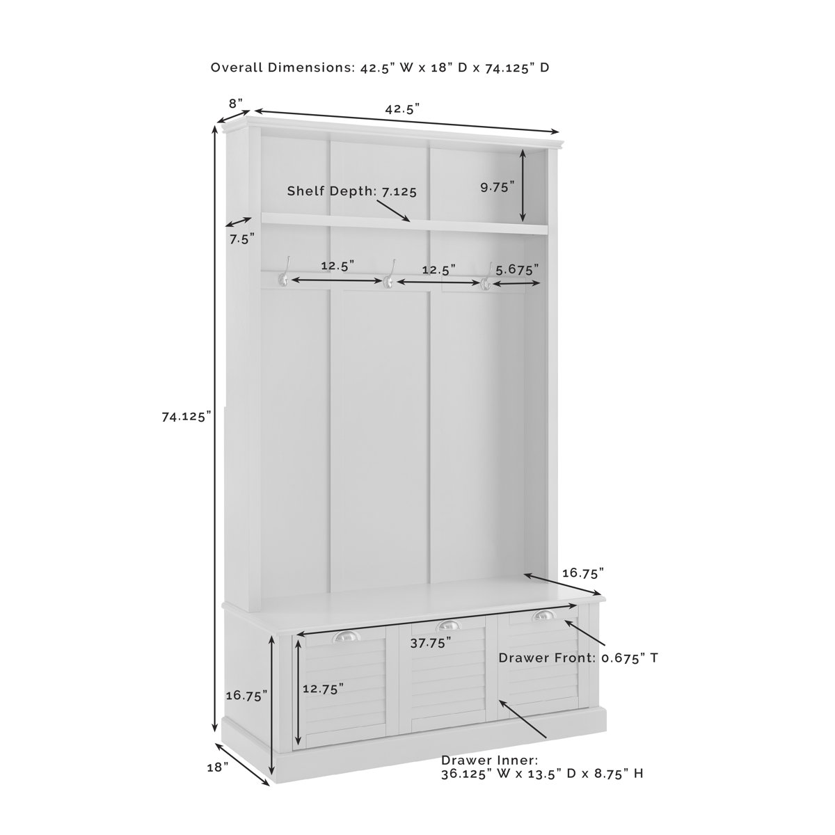 Three Posts™ Corte 42.5'' Wide Hall Tree with Bench & Reviews | Wayfair