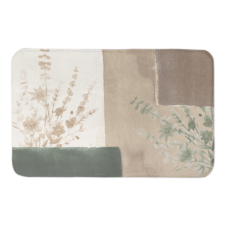 Winston Porter Neutral Colorblock Bath Mat | Wayfair