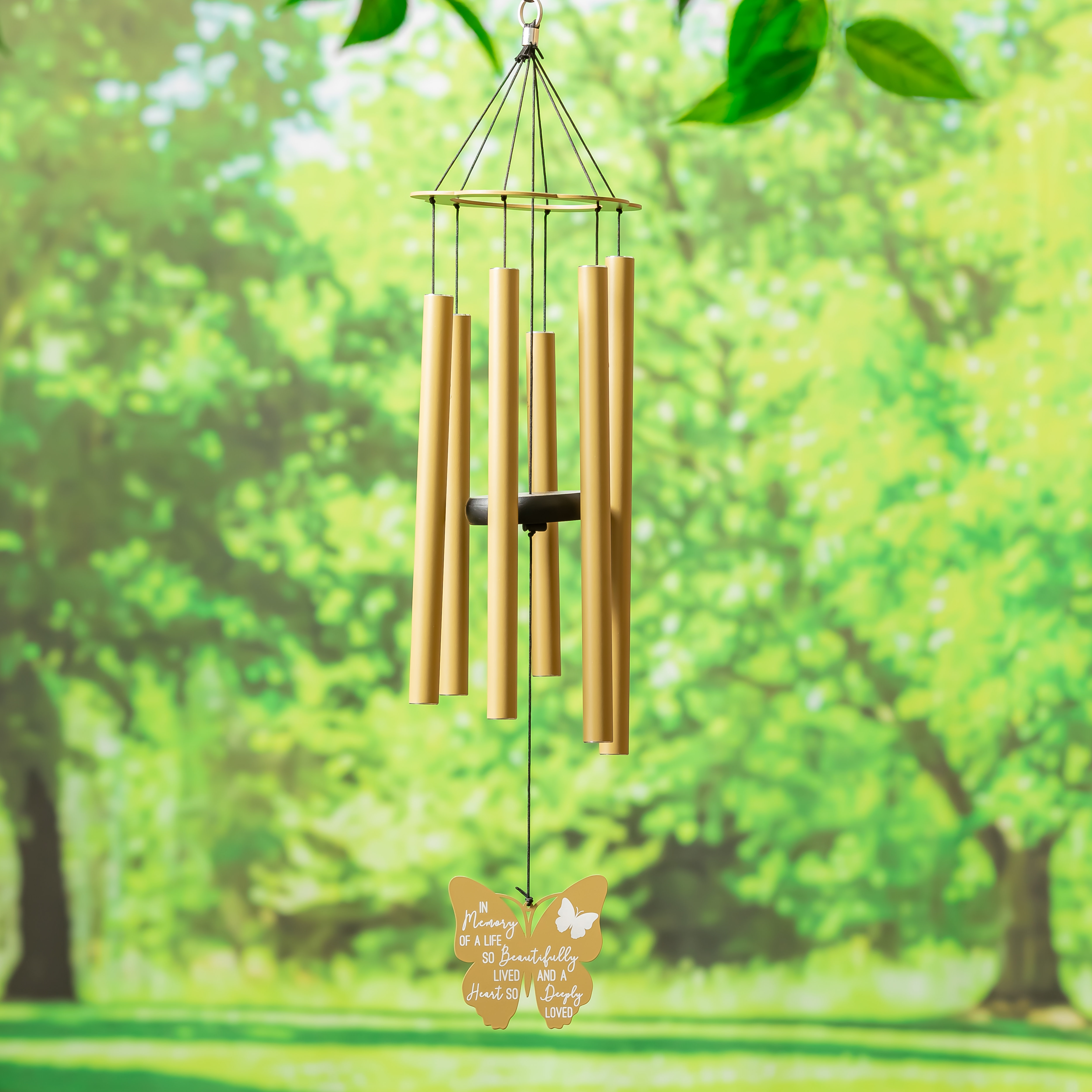 Gracie Oaks Perianne Laser Etched Painted Wood Hand Tuned Wind Chime ...