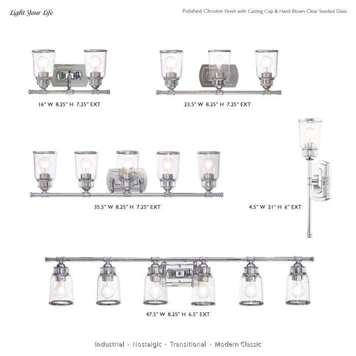 Beachcrest Home Derrick 6 - Light Dimmable Vanity Light & Reviews | Wayfair