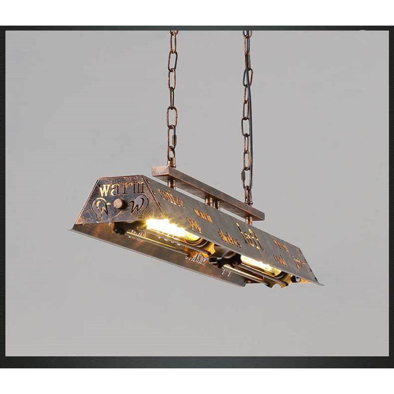 Williston Forge Rustic Metal Rectangle Pendant Light(2 Heads) | Wayfair