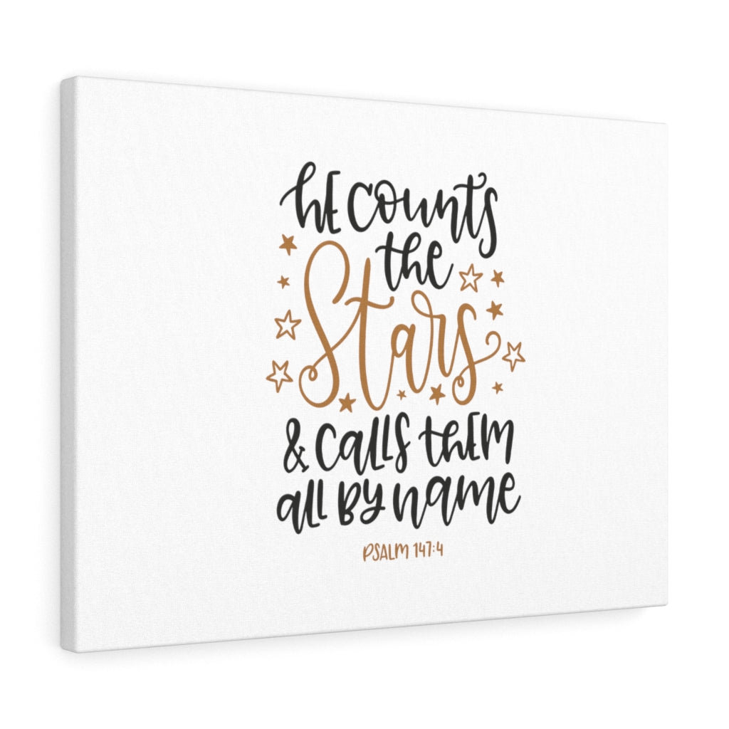 Trinx Scripture Canvas Calls Them Psalm 147:4 Christian Wall Art Bible ...