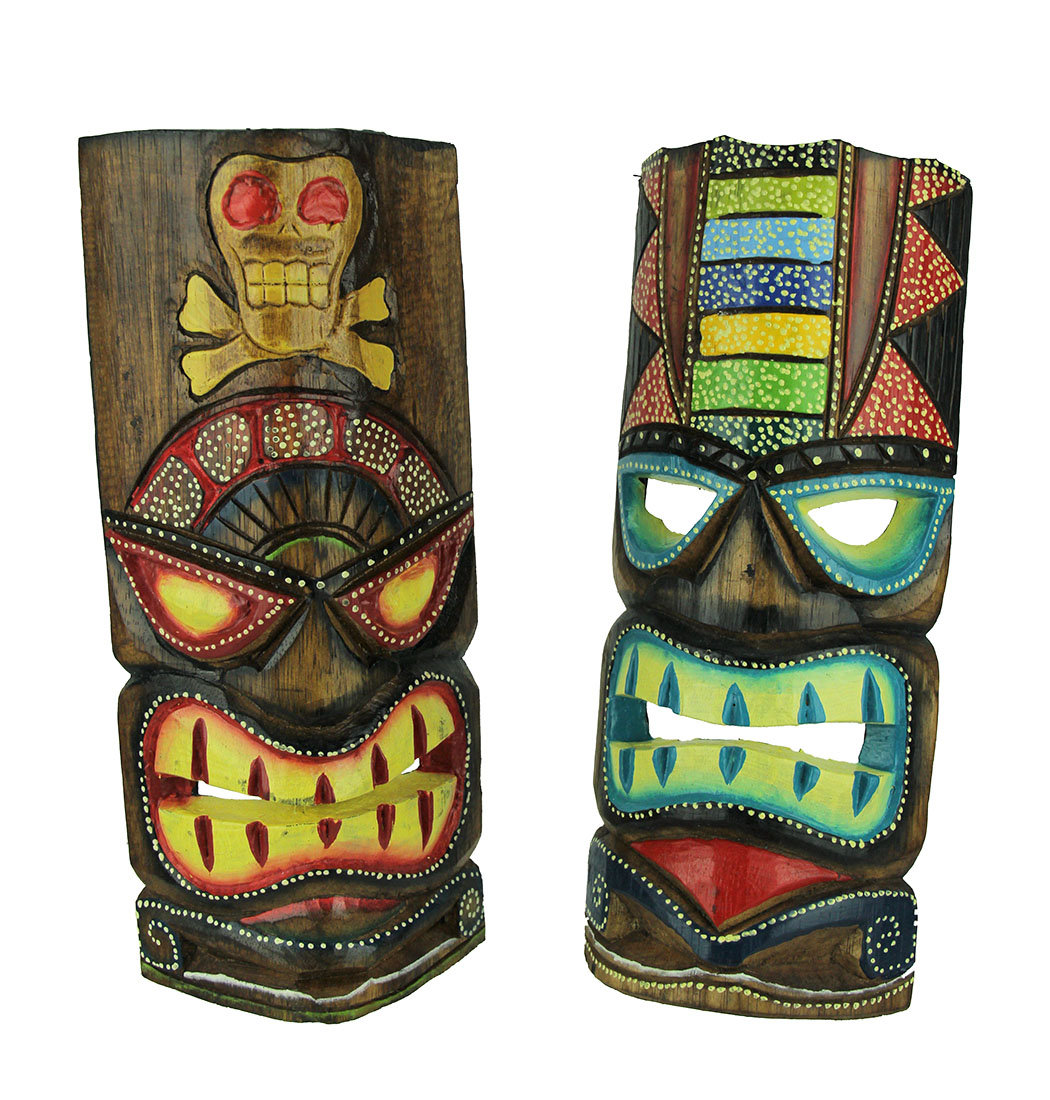 Bayou Breeze 2 Piece Tiki Totem Mask Wall Décor Set | Wayfair