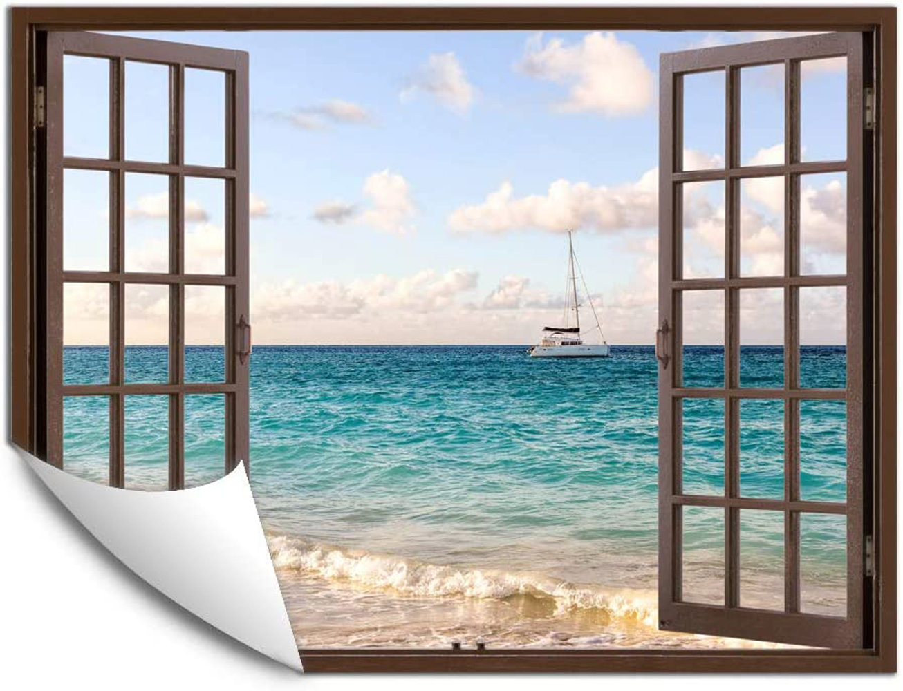 IDEA4WALL Ship Sail On The Sea Smooth Wall Mural | Wayfair
