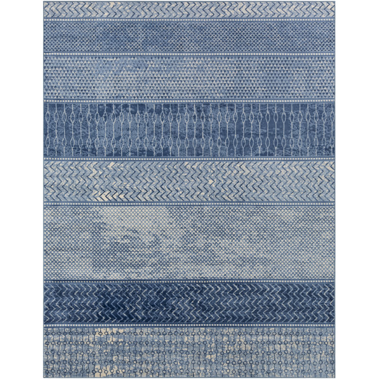 Union Rustic Lurline Machine Woven / Power Loomed Performance Blue Rug ...