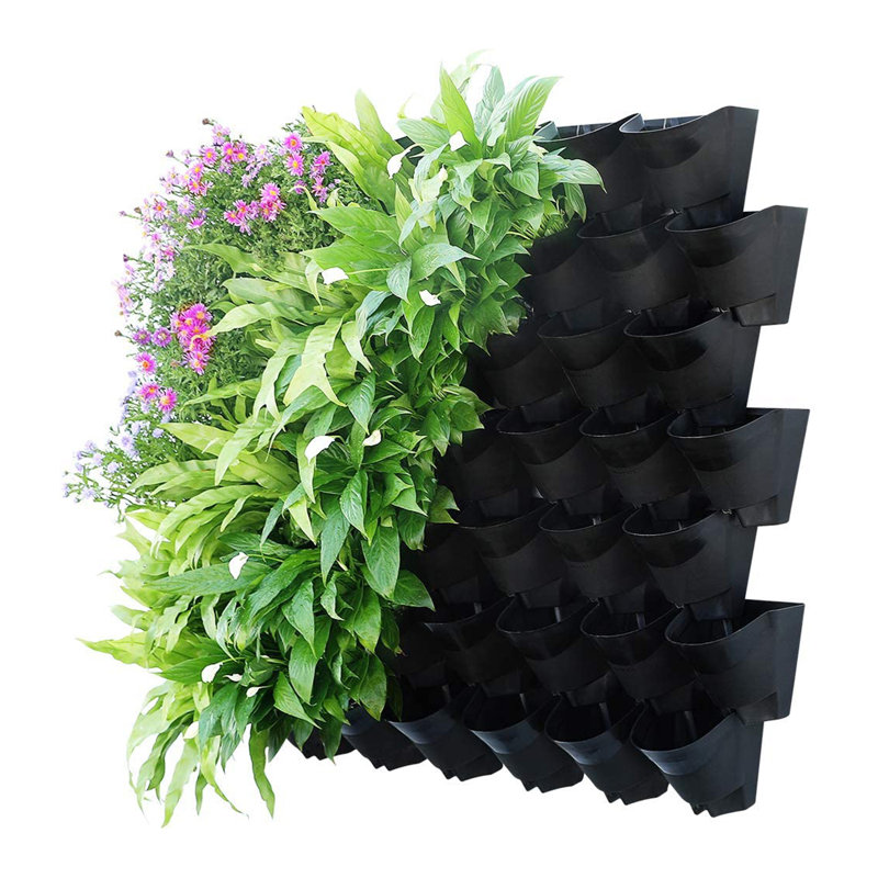 Arlmont & Co. 42-Pot (14X3) Vertical Self-Watering Wall-Planter System ...