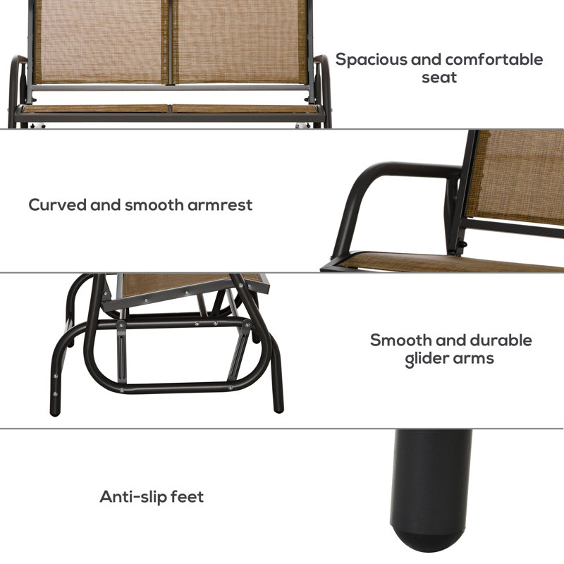 Red Barrel Studio® Outdoor Gliding Chair Gliding Metal Chair | Wayfair